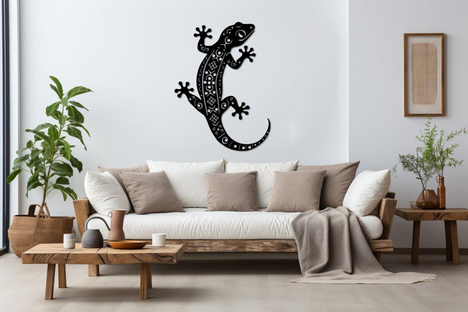 Metal Gecko Wall Ornament, Metal Lizard Wall Art, Indoor Outdoor Decor ...