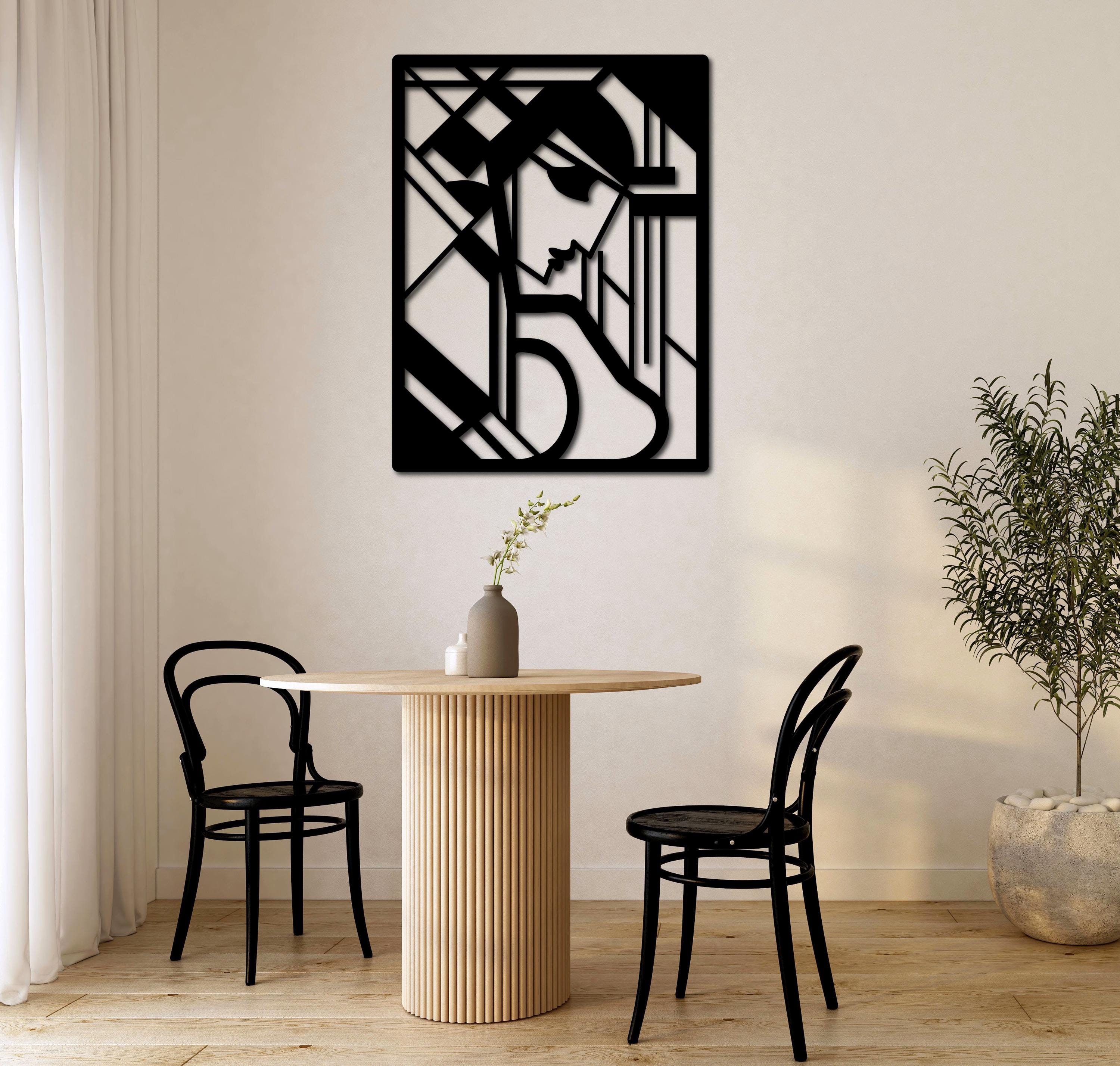 Modernist Profile Metal Wall Decor, Abstract Face Metal Wall Art ...