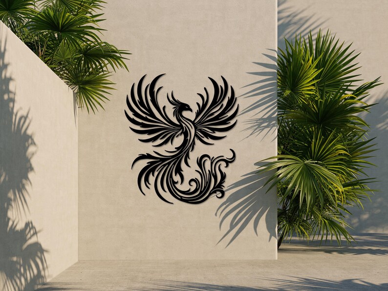 Phoenix Bird Metal Wall Art, Phoenix Wall Decor, Metal Phoenix Sign ...