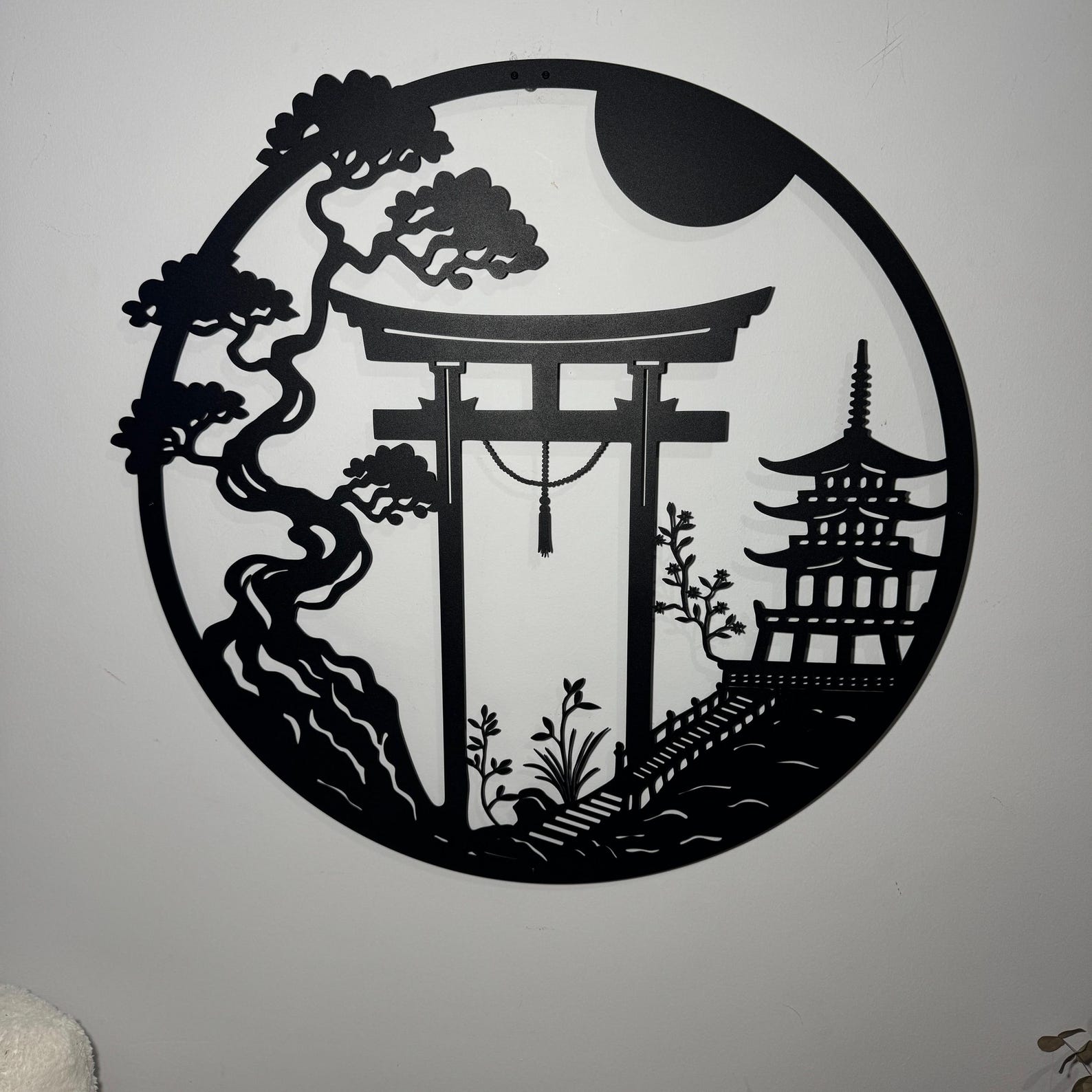 Japanese Metal Art, Tori Gate Art Bonsai Tree Wall Decor, Japanese ...