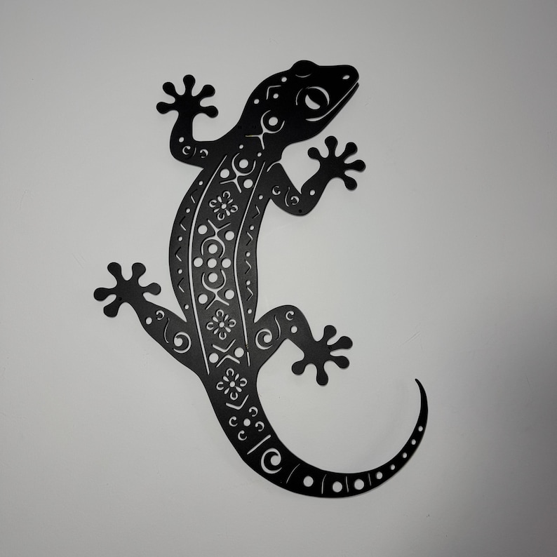 Metal Gecko Wall Ornament, Metal Lizard Wall Art, Indoor Outdoor Decor ...
