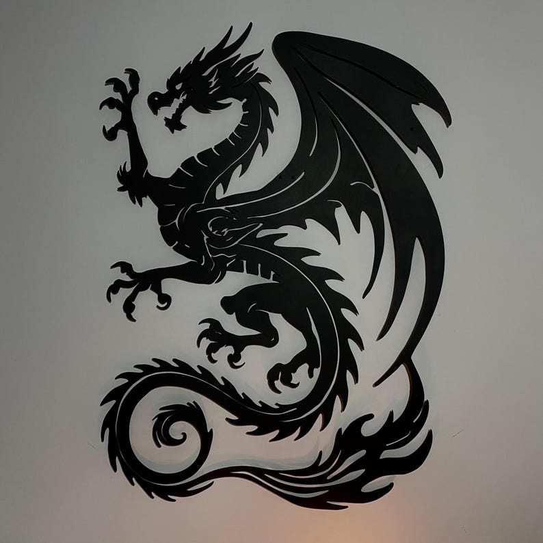 Dragon Metal Wall Art, Dragon Metal Sing, Metal Wall Art, Metal Wall ...
