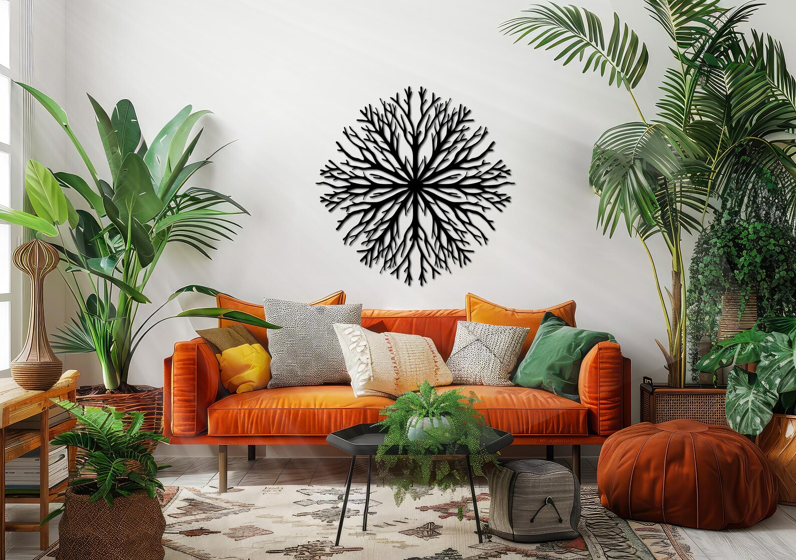 Tree Root Metal Wall Decor, Tree Wall Sign, Large Living Room Wall Art ...