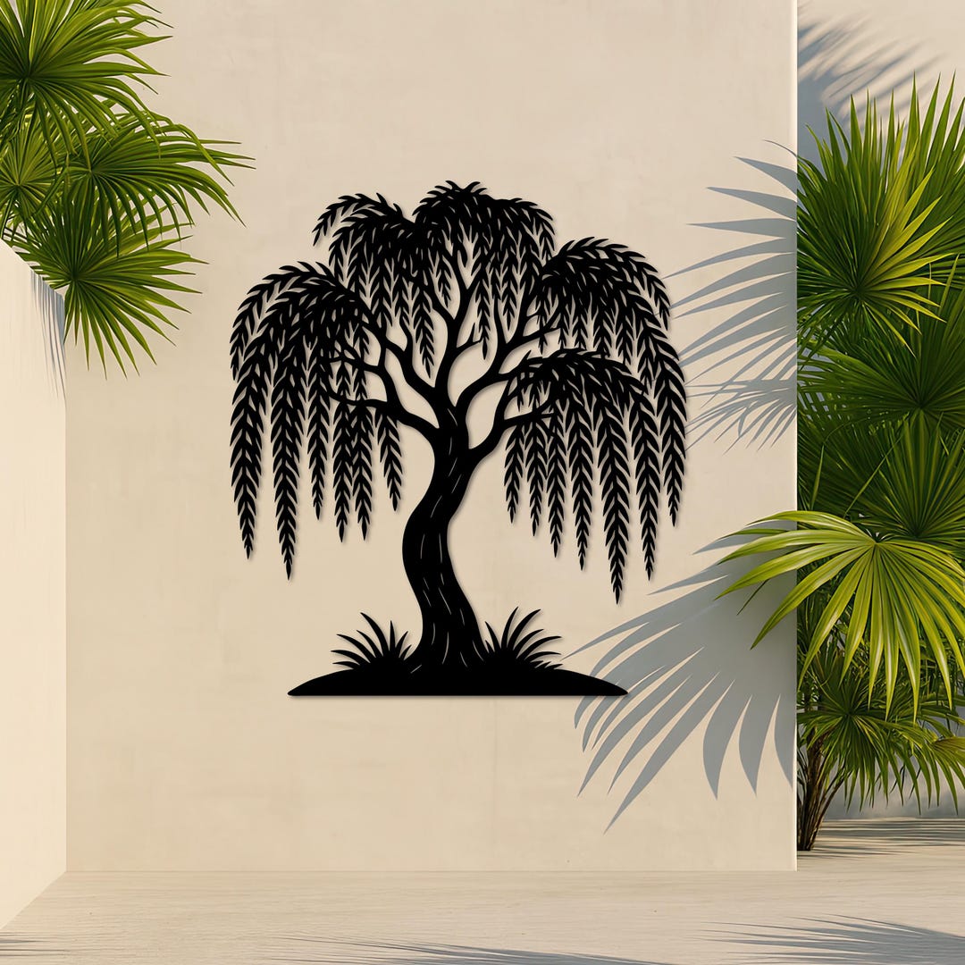 Willow Tree Metal Wall Art, Weeping Willow Tree Metal Wall Art, Willow ...