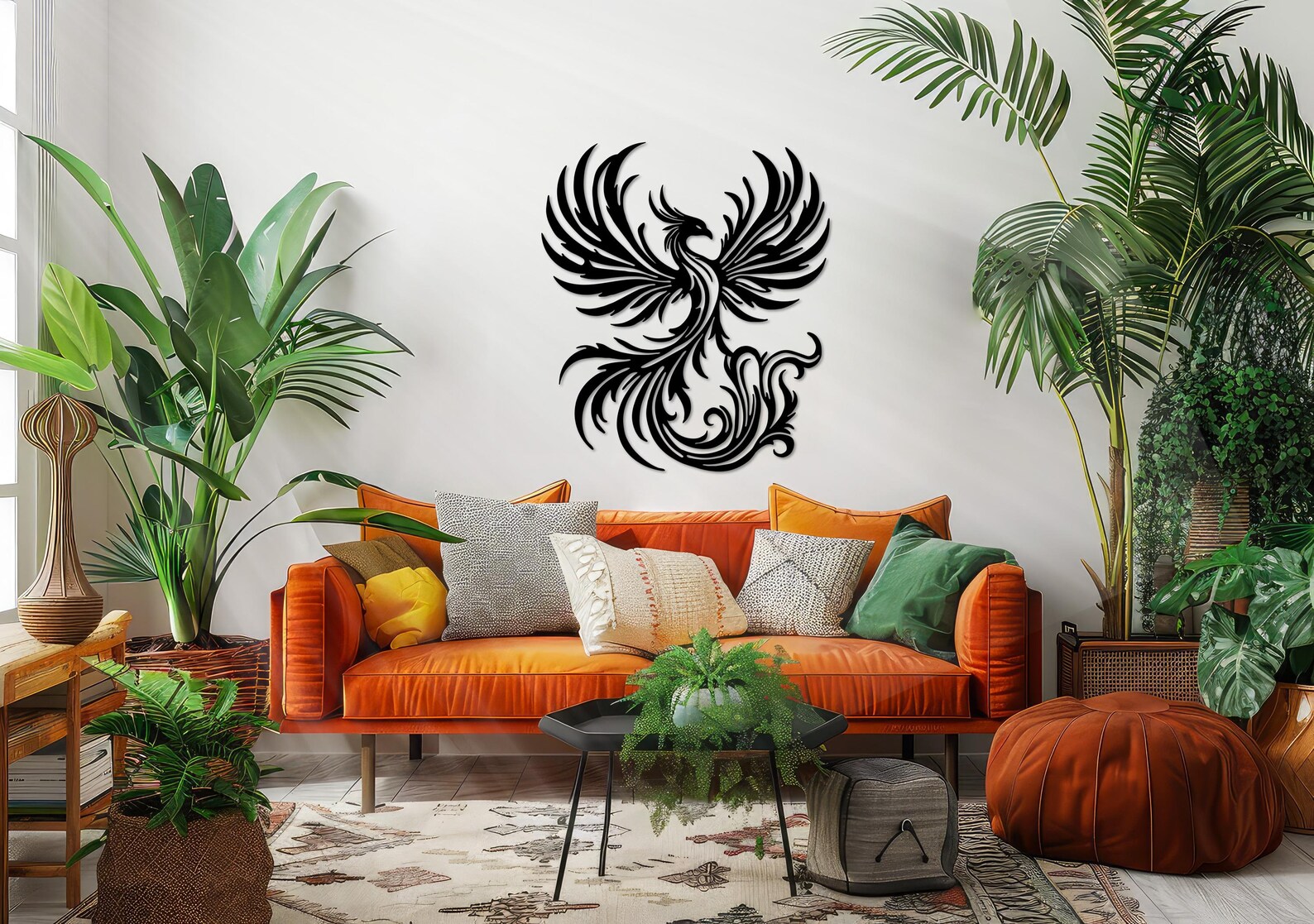 Phoenix Bird Metal Wall Art, Phoenix Wall Decor, Metal Phoenix Sign ...