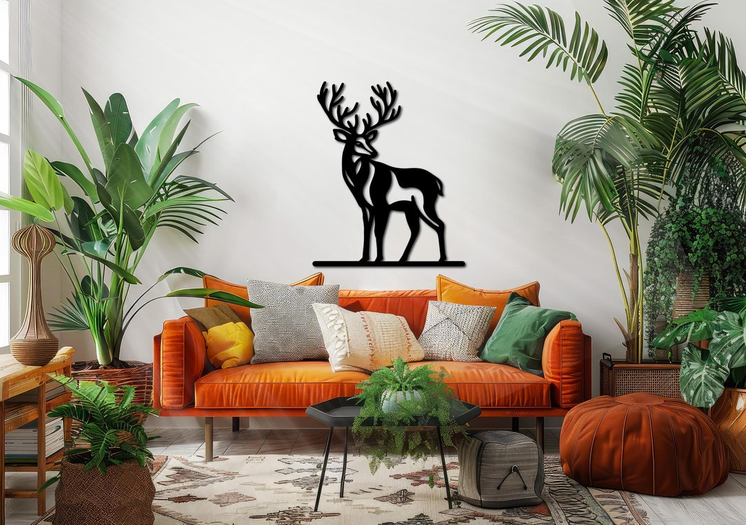 Majestic Deer Metal Wall Art, Rustic Wildlife Metal Wall Decor, Forest ...
