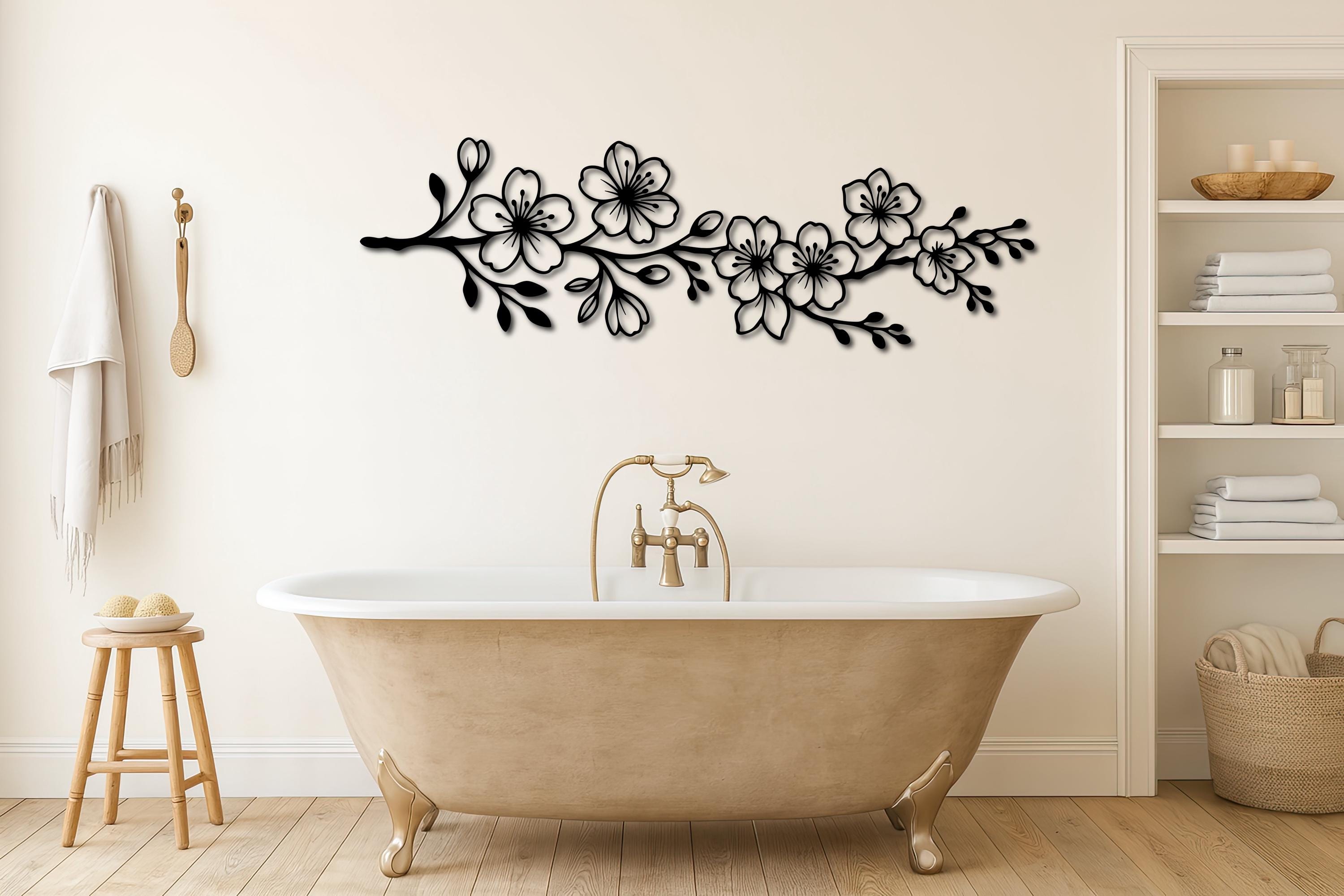 Sakura Metal Wall Art, Cherry Blossom Spring Decor, Floral Metal Wall ...