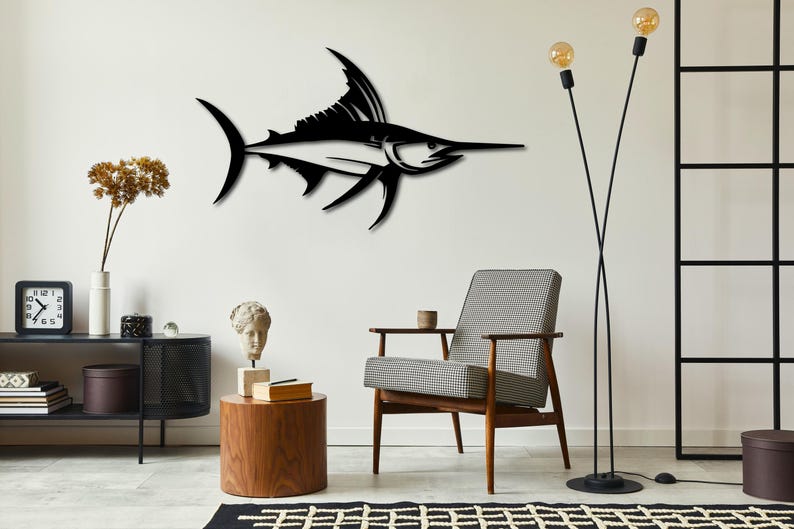 Swordfish Metal Wall Art, Nautical Art, Angler Gift, Fishing Enthusiast ...