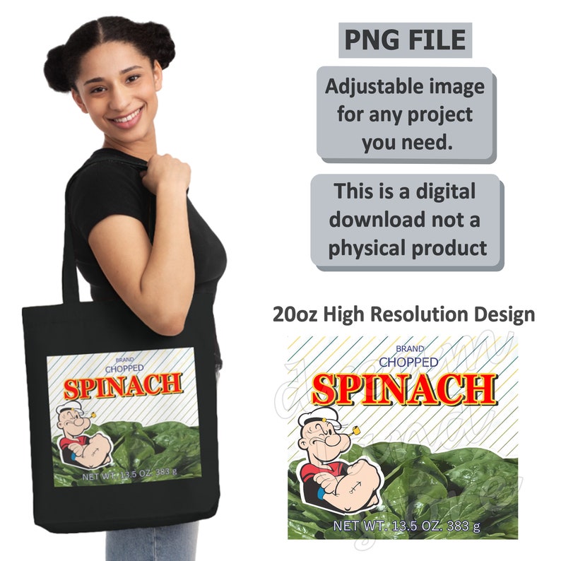 Diseño espinacas popeye vaso delgado 20oz descarga digital PNG ...