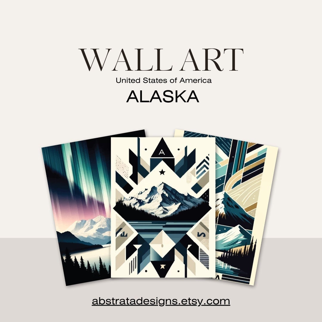 Alaska State Wall Art, Downloadable Wall Art, Printable Art, Alaska ...