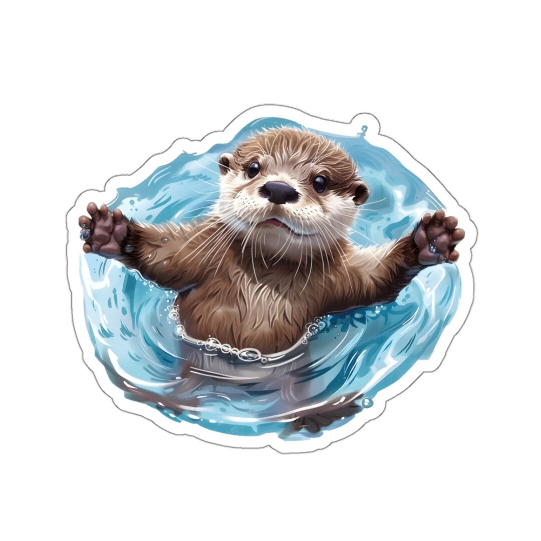 Baby Sea Otter, Sea Otter Sticker, Stickers, Gift Stickers, Girly ...