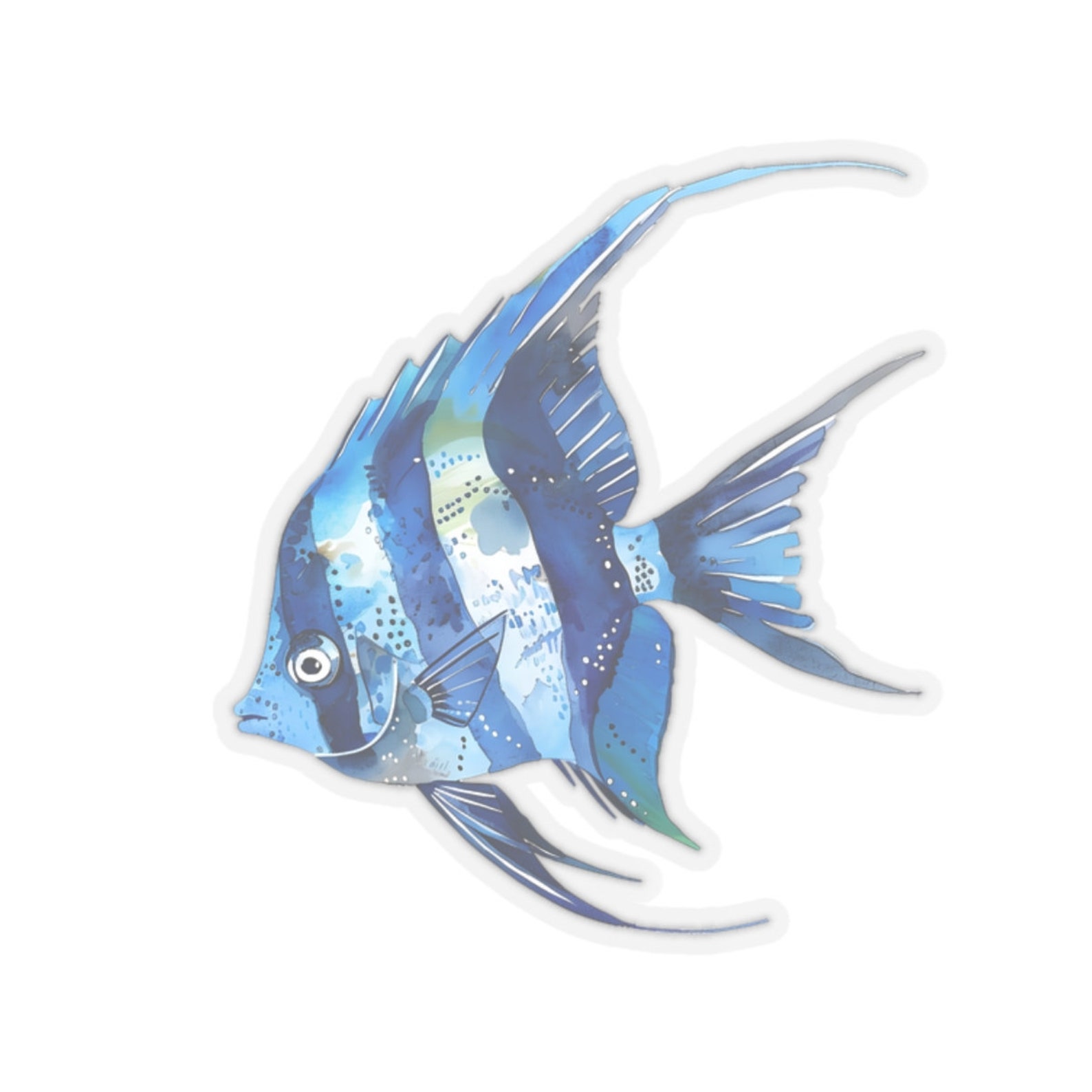 Blue Angelfish, Stickers, Gift Stickers, Girly Stickers, Fish Sticker ...