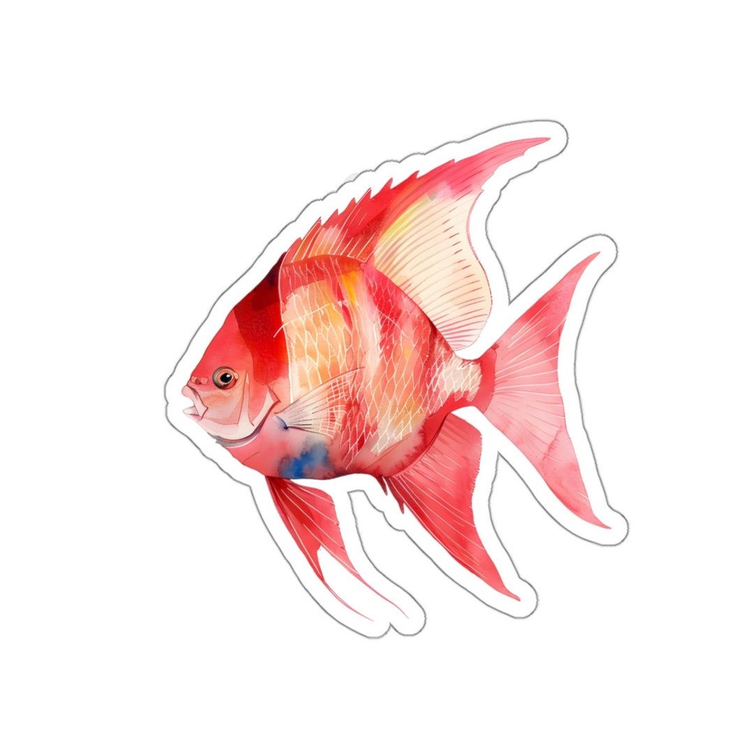 Red Angelfish, Stickers, Gift Stickers, Girly Stickers, Fish Sticker ...