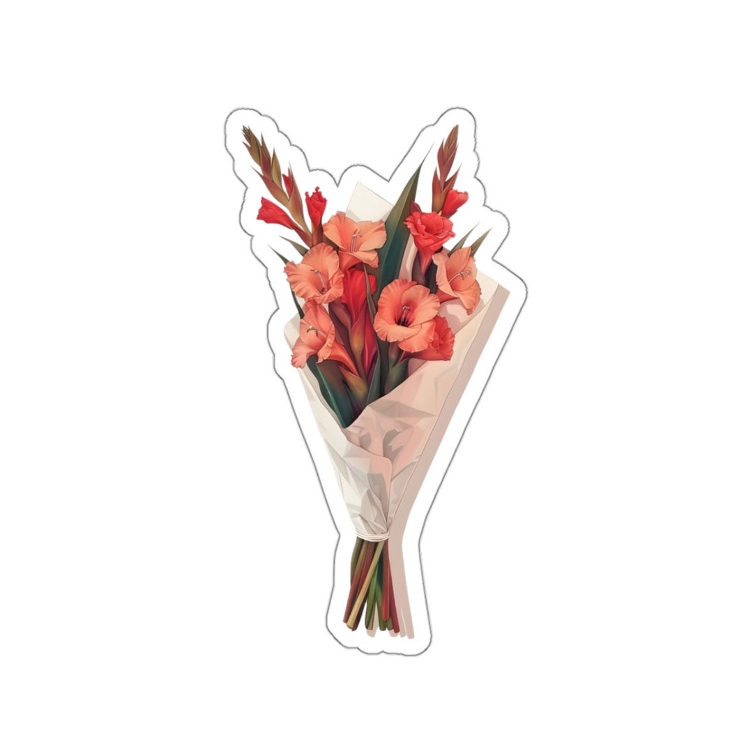 August Flowers, Bouquet of Flowers Sticker, Stickers, Gift Stickers ...