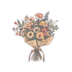 Fall Colors Bouquet, Bouquet of Flowers Sticker, Stickers, Gift ...