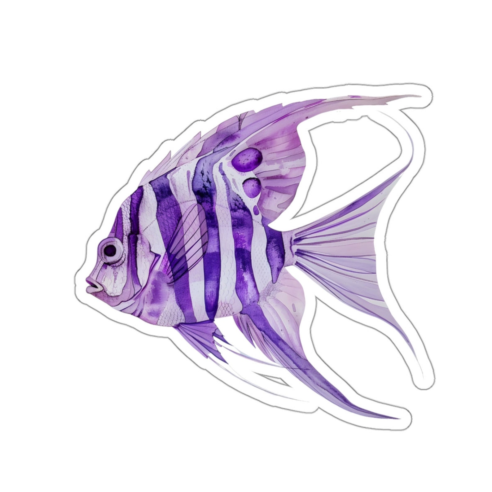 Purple Angelfish, Stickers, Gift Stickers, Girly Stickers, Fish Sticker ...