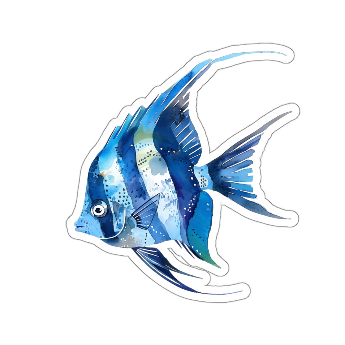 Blue Angelfish, Stickers, Gift Stickers, Girly Stickers, Fish Sticker ...