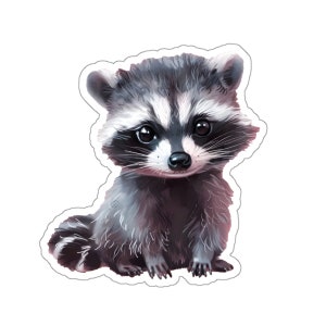 Cute Raccoon Baby, Raccoon Sticker, Stickers, Gift Stickers, Girly ...