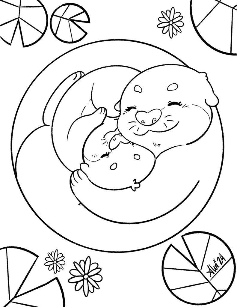 Mama and Me Coloring Pages - Etsy