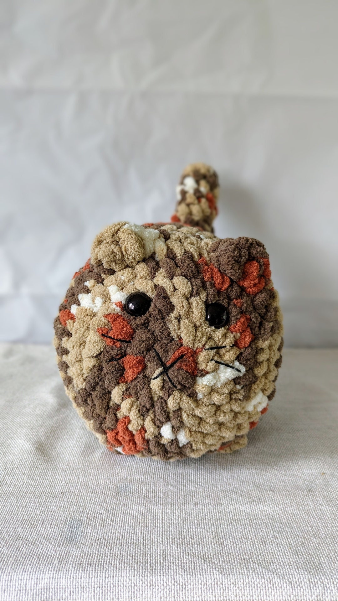 Orange and Brown Cat Loaf Plushie Cute Cat Crochet Plushie, Cat Stuffie ...