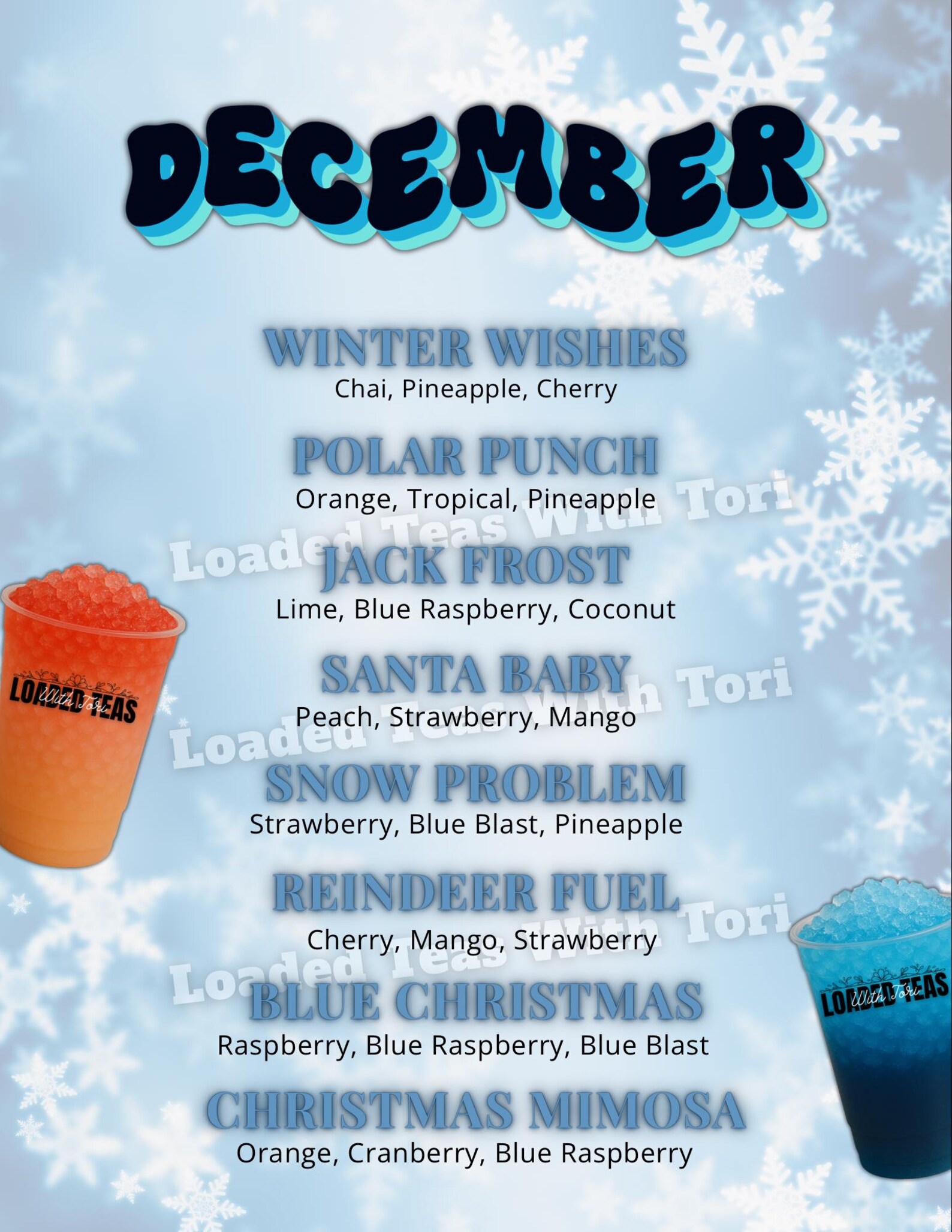 December Tea Menu With Recipes - Etsy