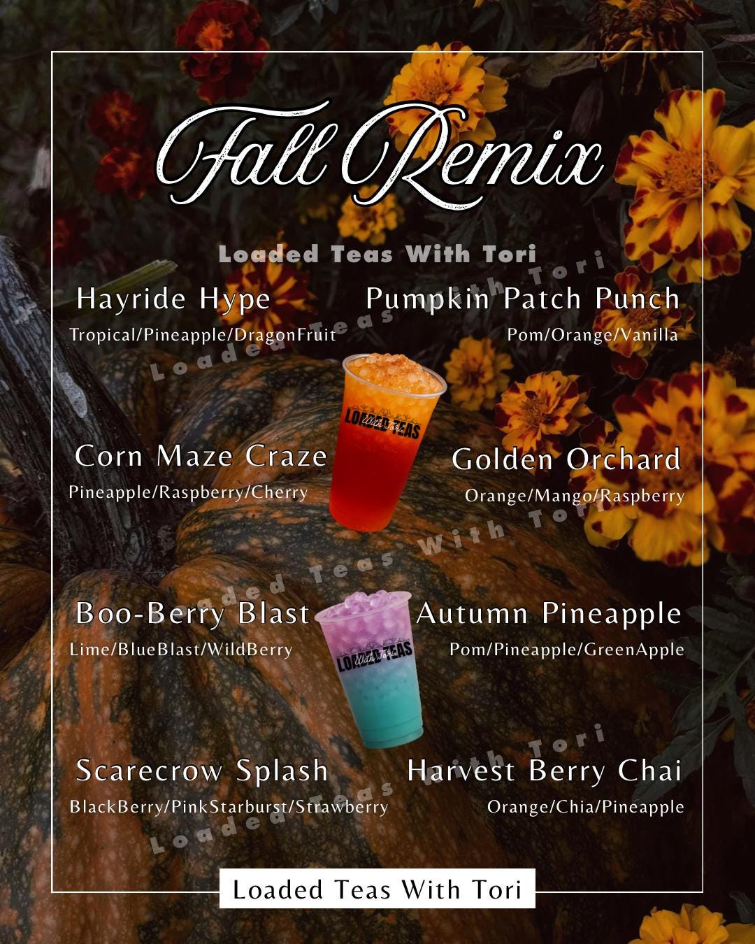 Fall Remix Tea MENU ONLY - Etsy