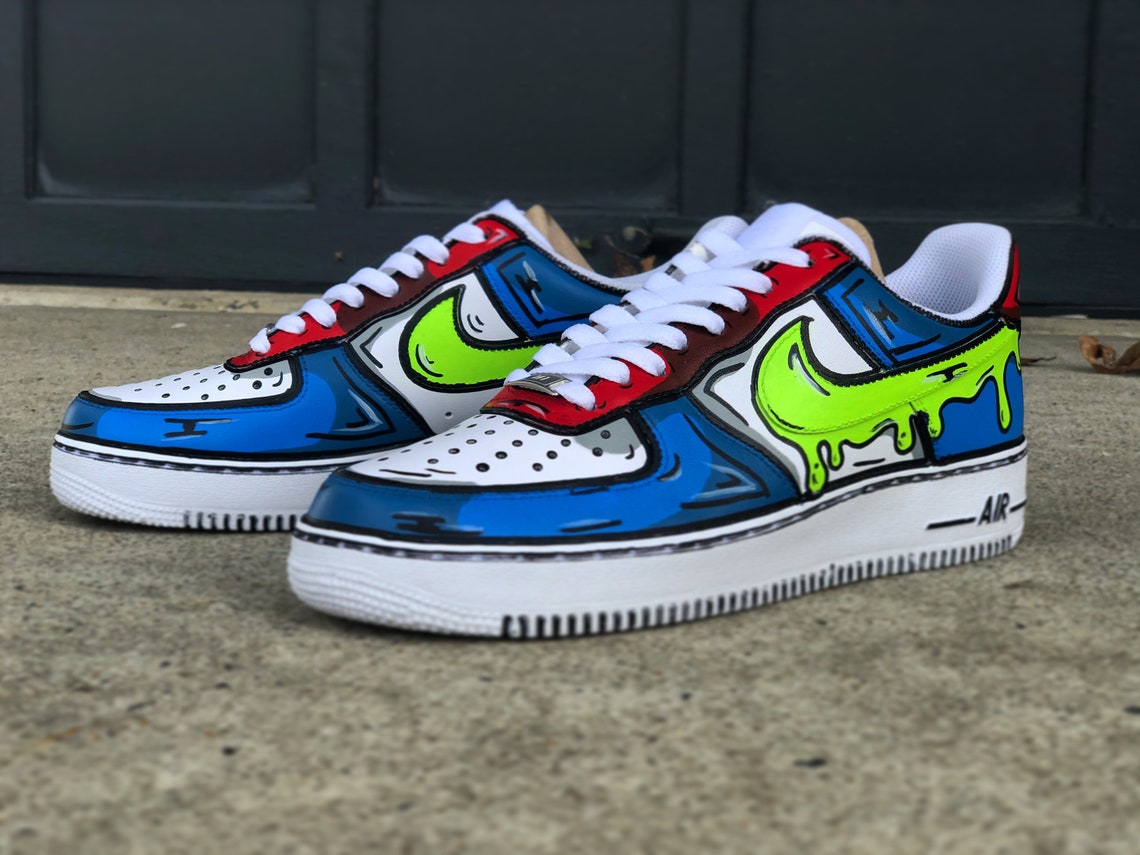 Slime Swoosh Custom Nike Air Force 1 - Etsy