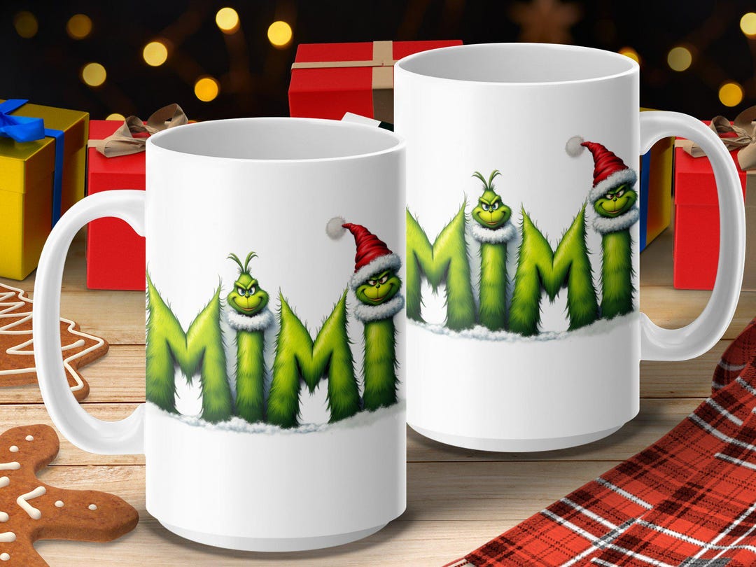 Grinch Mimi Mug Fun Christmas Holiday Gift Mug Funny Santa Claus Mug ...