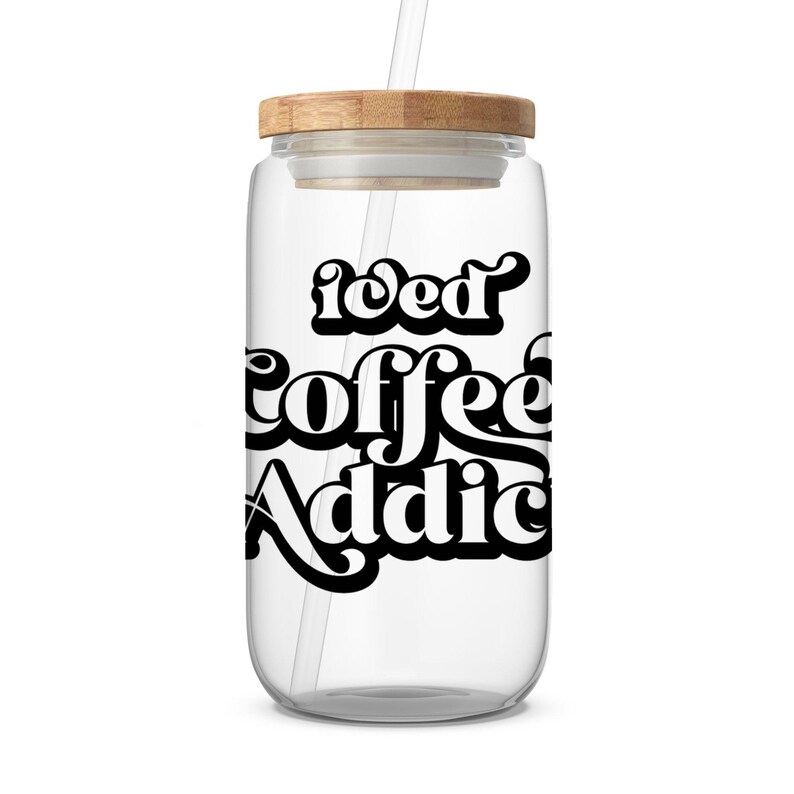 Iced Coffee Addict Can Glass: Funny Coffee Lover Gift - Etsy