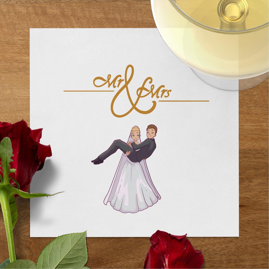 Mr and Mrs Wedding Napkins, Bride and Groom Napkins, Wedding Reception ...
