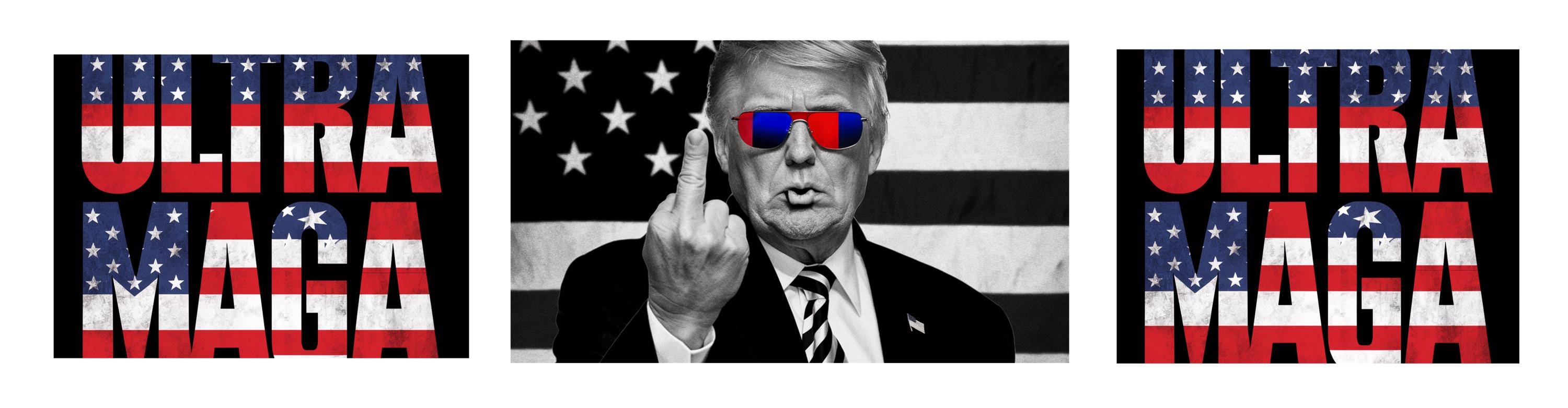 ULTRA MAGA Bumper Sticker, American Flag Design, Political Statement ...