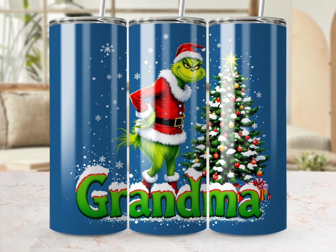 Grinch Grandma Christmas Digital Download, 20oz Tumbler Design, Xmas ...