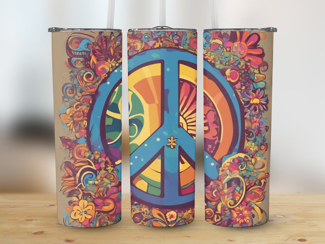 Peace Sign Art PNG, Colorful Peace Symbol Illustration, Digital ...