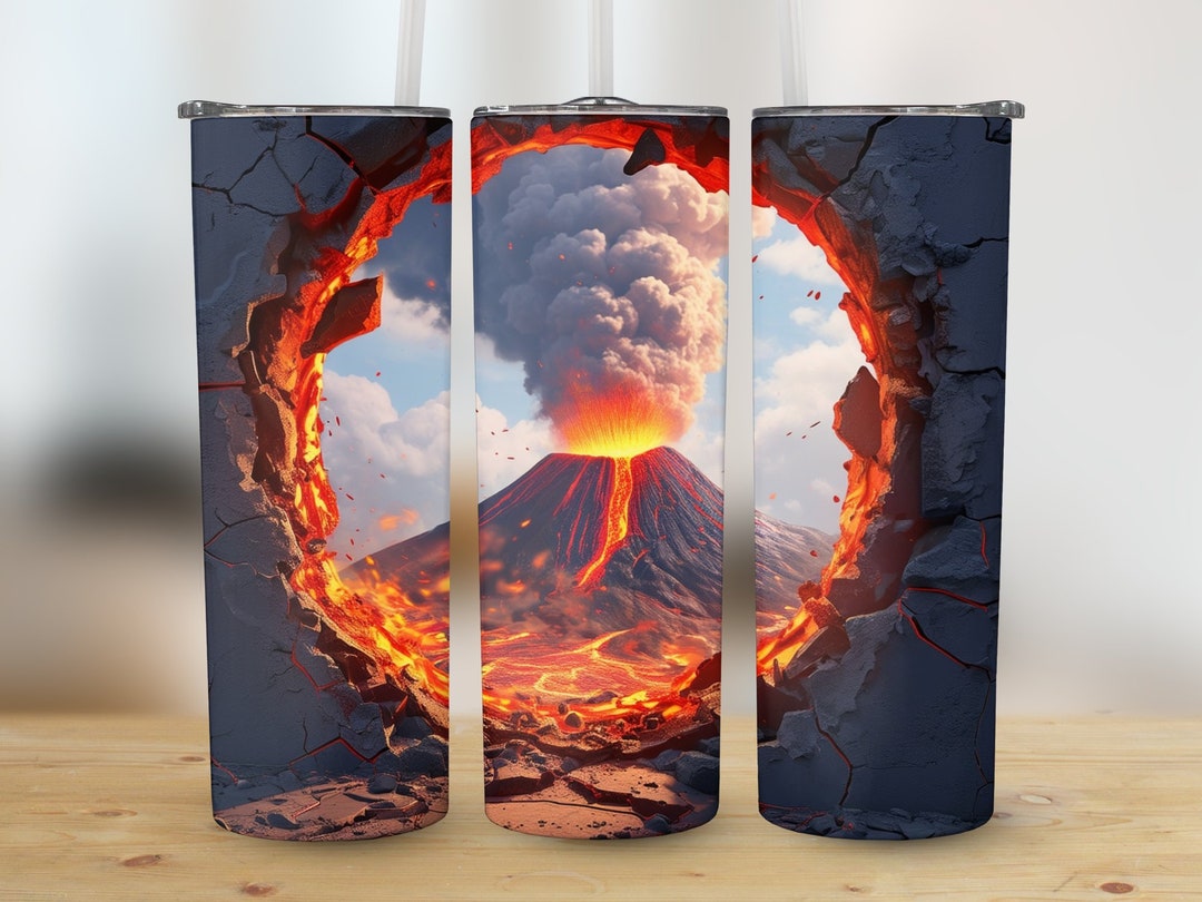 Volcano Eruption Tumbler Wrap PNG: Straight & Tapered Files (digital ...