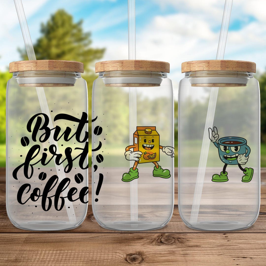 Cute Juice Box Character Can Glass, Funny Cartoon Juice Design ...
