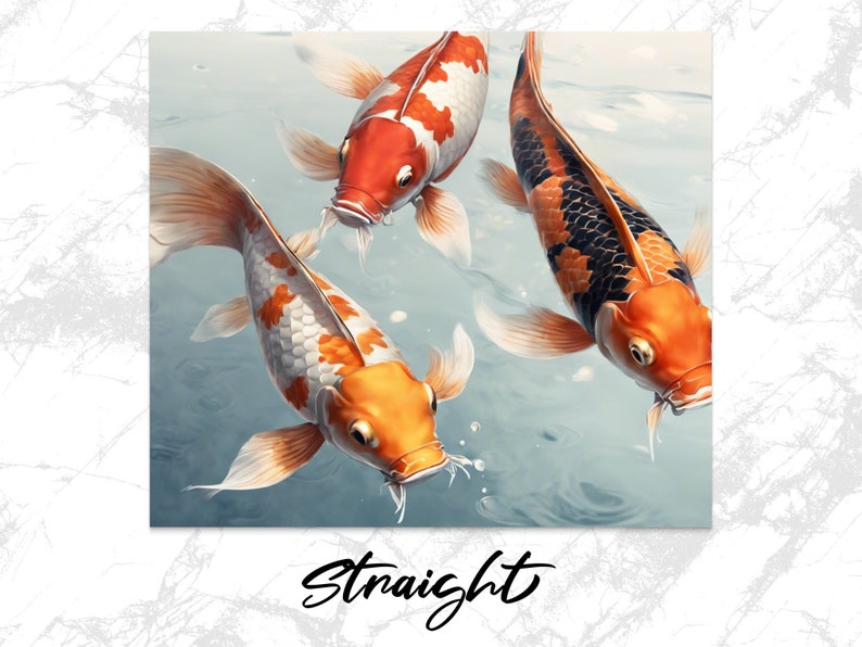 Koi Fish Digital Art, Colorful Koi Fishes, Japanese Art Print, Digital ...