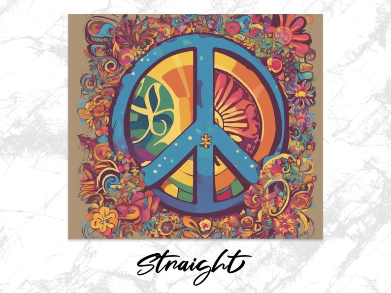Peace Sign Art PNG, Colorful Peace Symbol Illustration, Digital ...