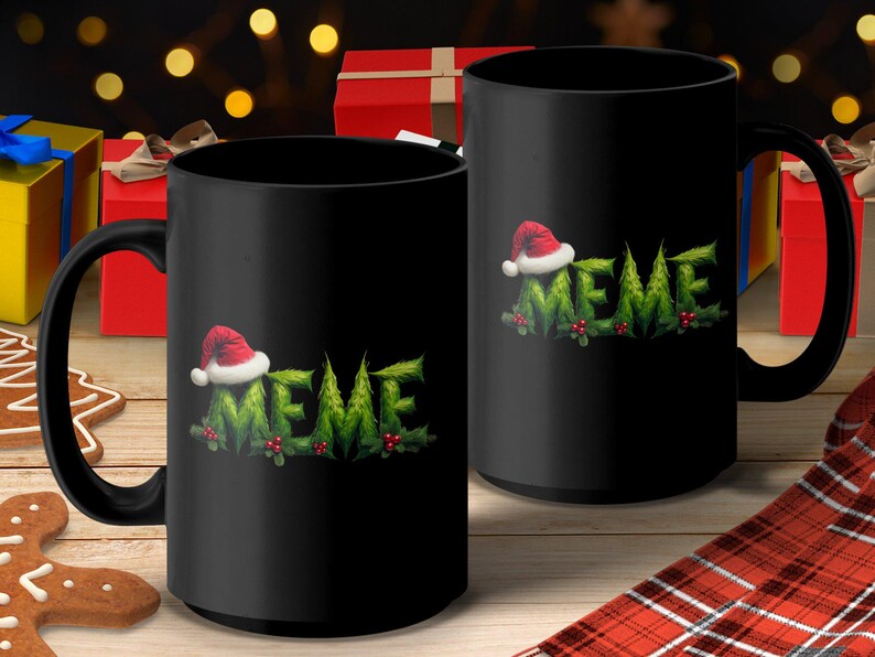 Christmas Meme Mug, Funny Meme Coffee Cup, Holiday Meme Gift, Santa Hat ...