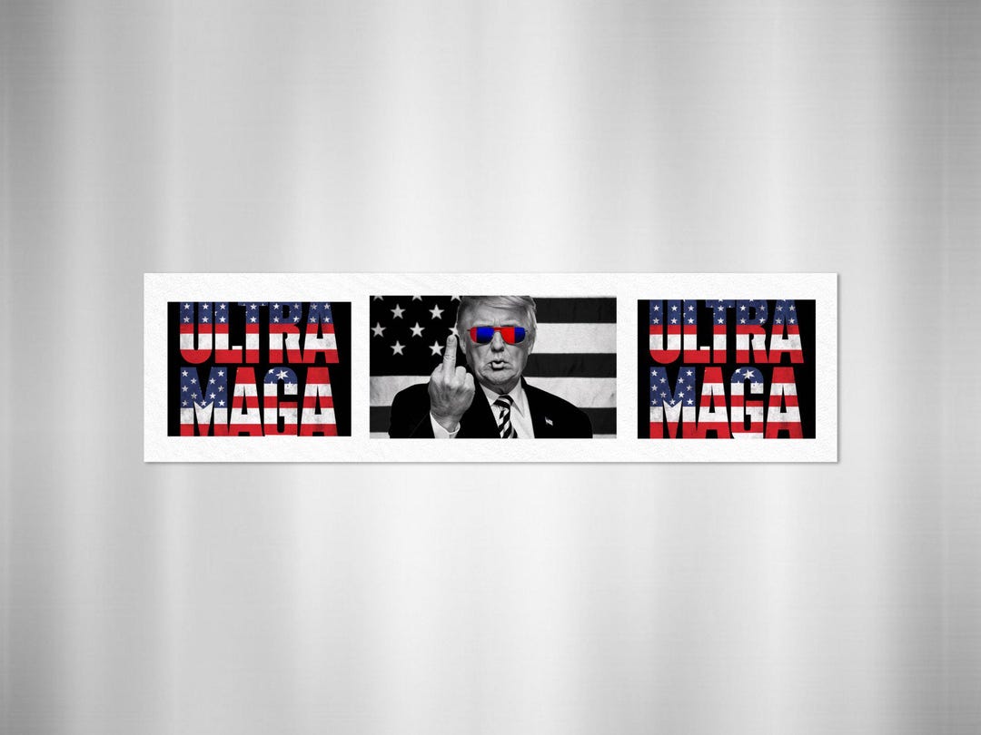 ULTRA MAGA Bumper Sticker, American Flag Design, Political Statement ...