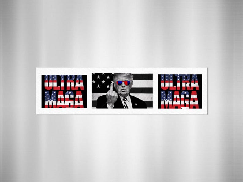 ULTRA MAGA Bumper Sticker, American Flag Design, Political Statement ...