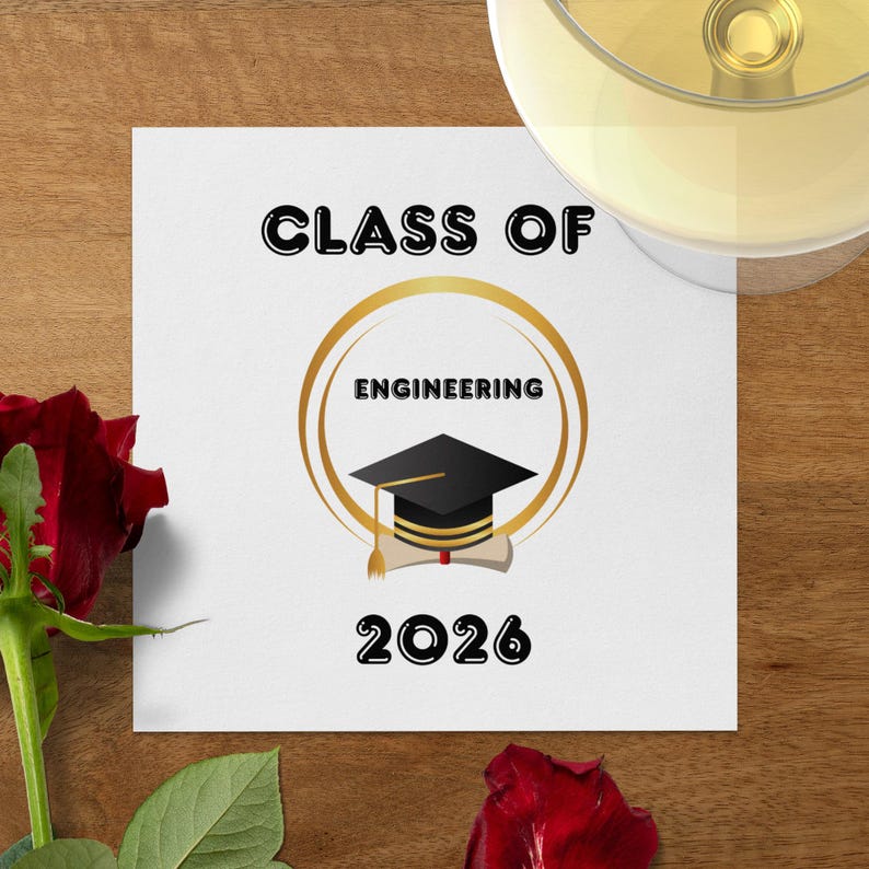 Engineering Graduation Napkins, Class of 2026, College Party Supplies ...