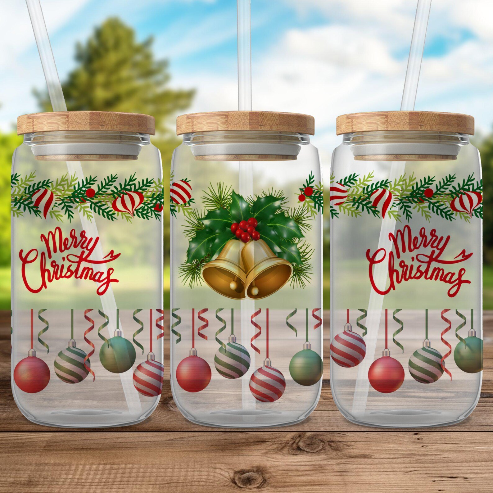 Christmas Can Glass, Merry Christmas Can Glass, Holiday Decor Can Glass ...