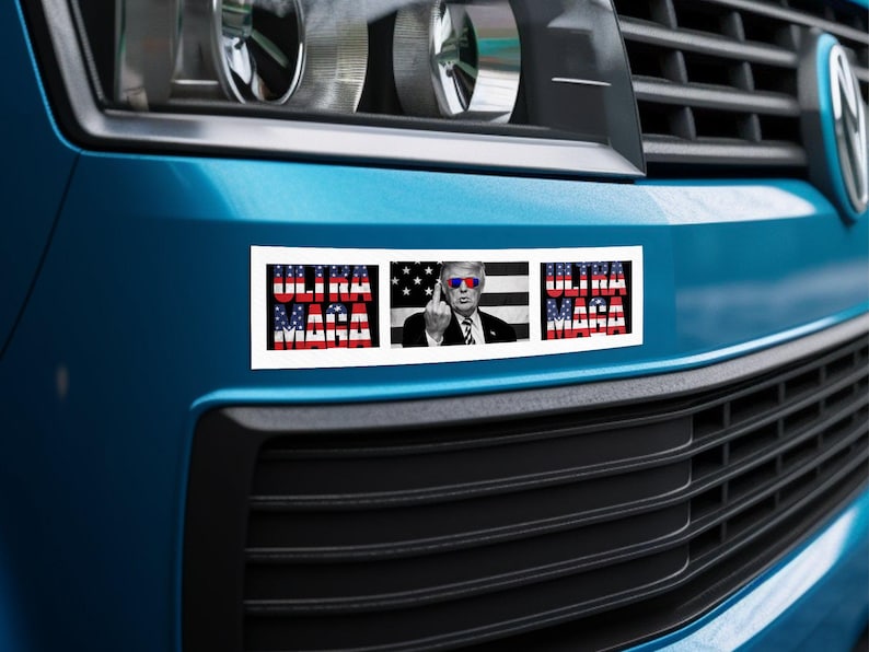 ULTRA MAGA Bumper Sticker, American Flag Design, Political Statement ...