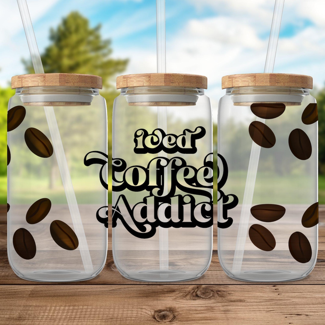 Iced Coffee Addict Can Glass: Funny Coffee Lover Gift - Etsy