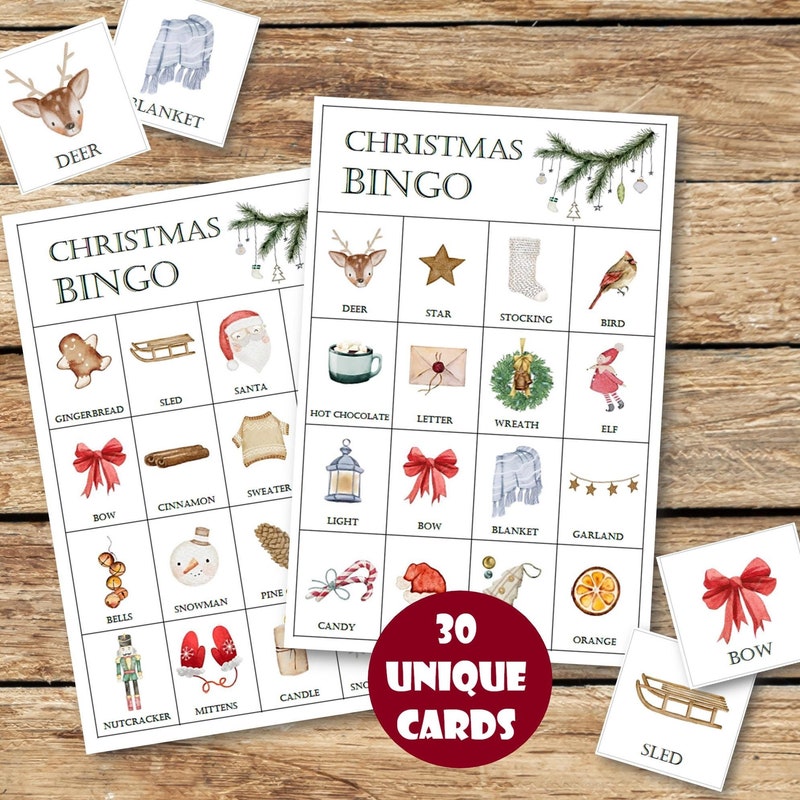 Christmas Words Bingo - Etsy