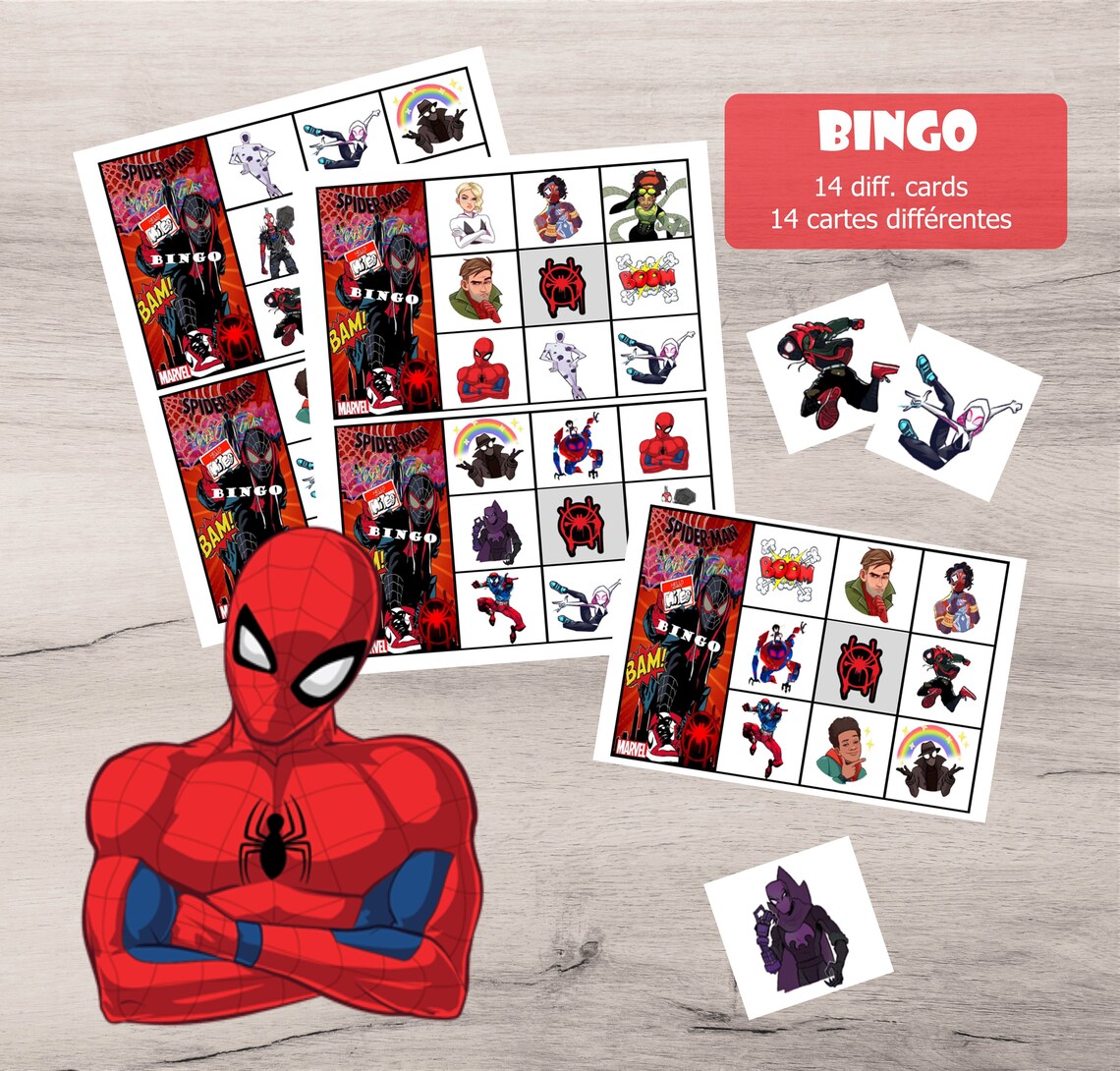 Bingo Games for Children's Party / Children's Birthday Superhero ...