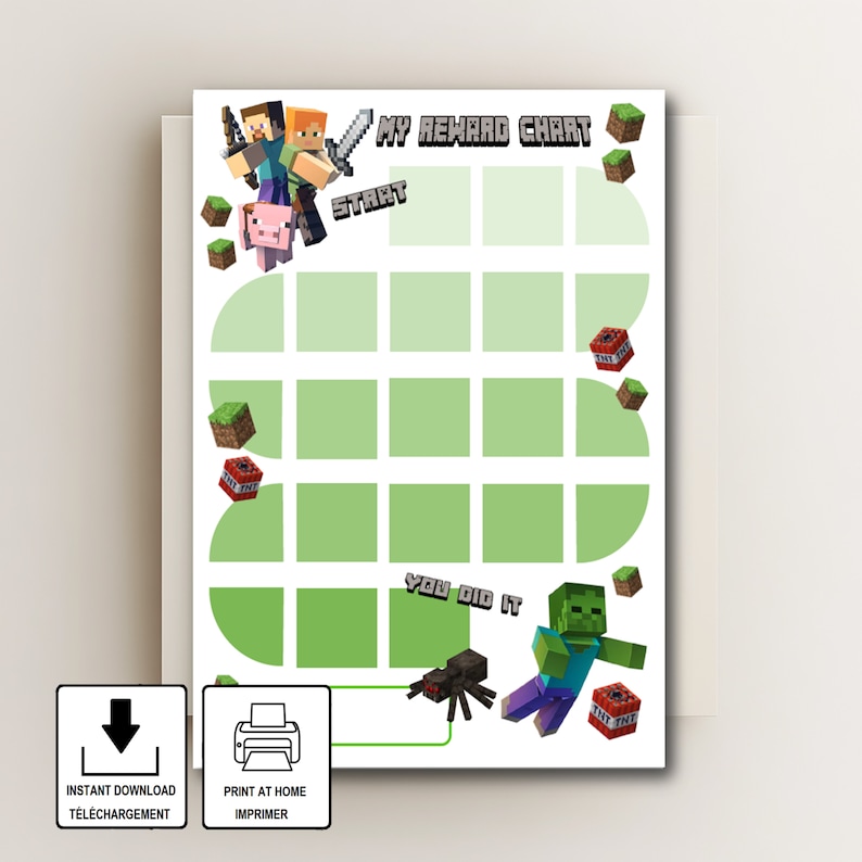 Reward Chart Printable for Kids Behavior Chart, Daily Task, Routine ...