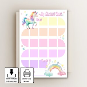Unicorn Rainbow My Rewards Chart Printable for Kids / Behavior Chart ...