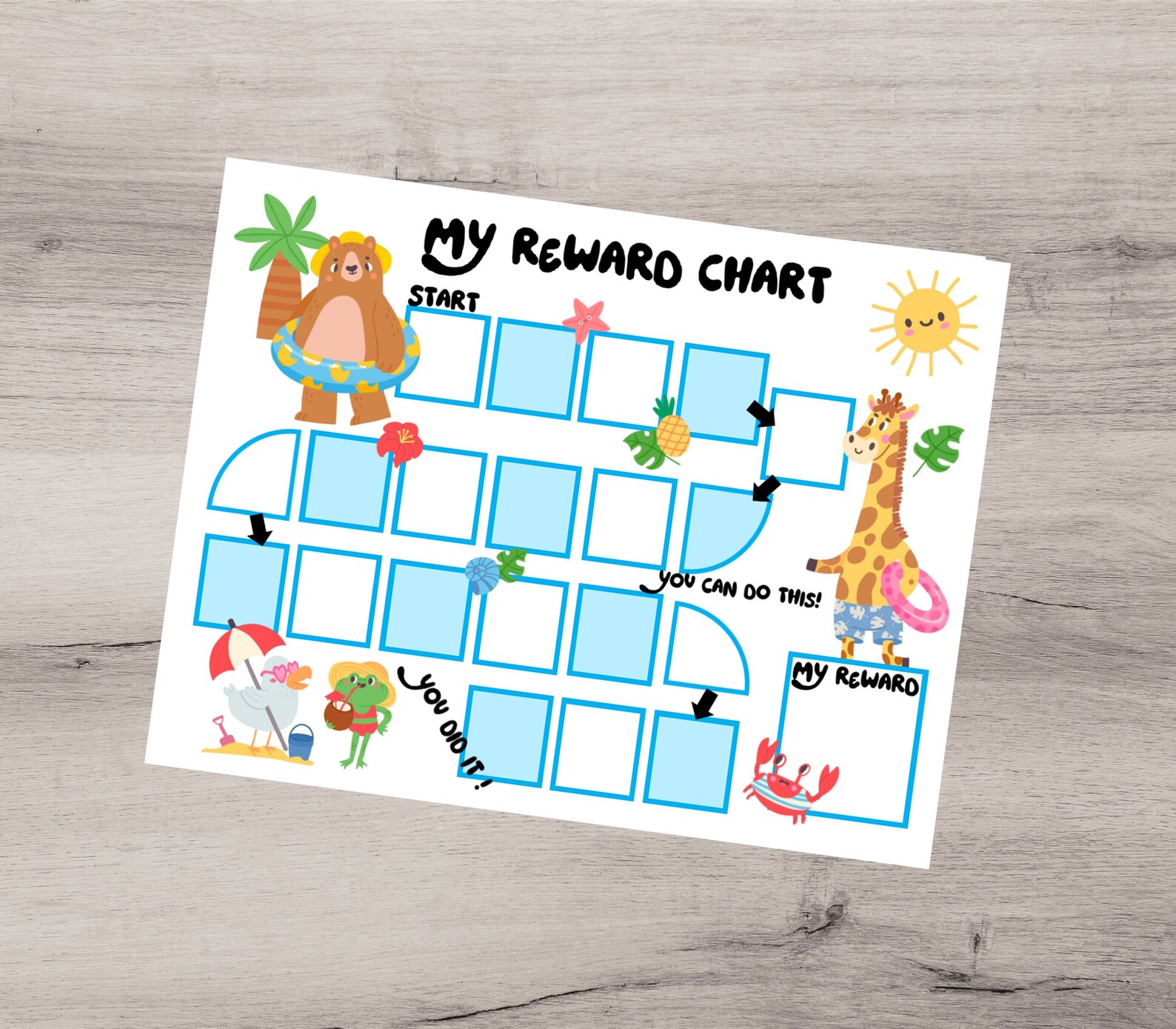 Rewards Chart Printable for Kids / Behavior Chart / Daily Task Chart ...
