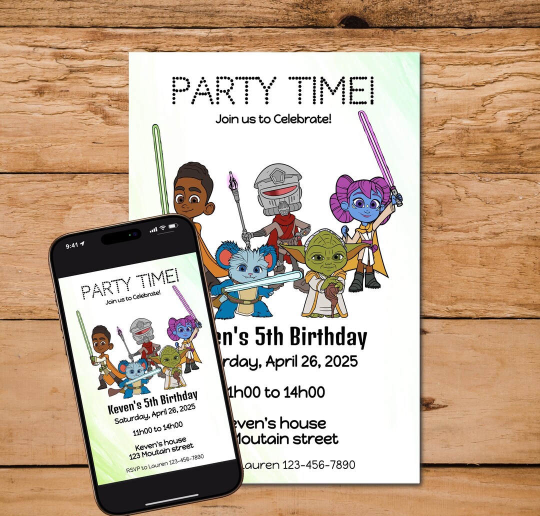 Editable Star War Birthday Invitation Template, Printable Birthday ...